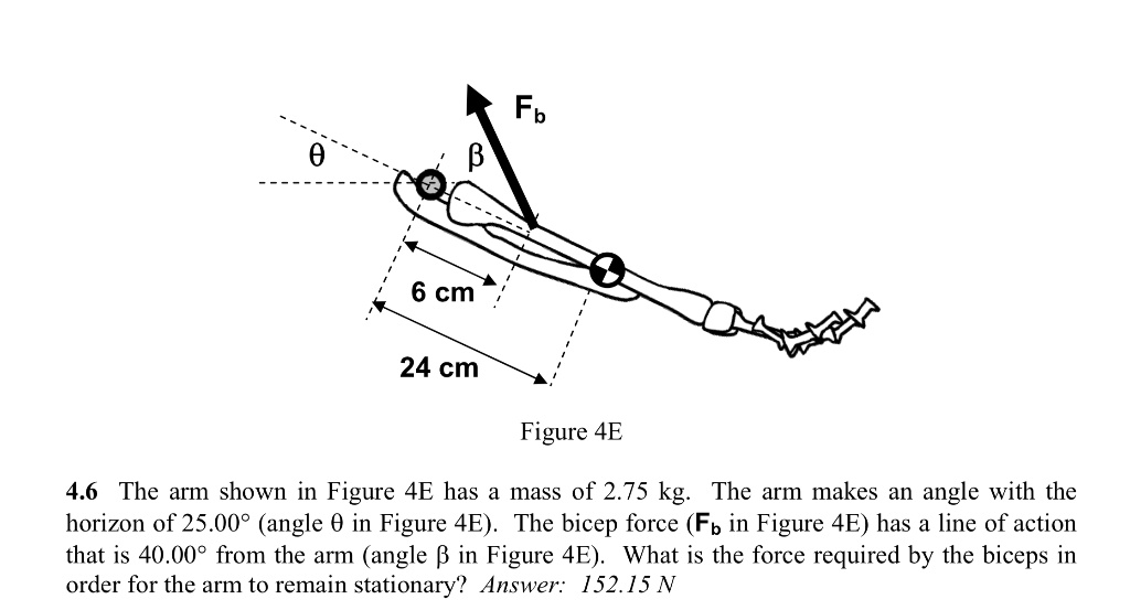 Fb cm 24 cm figure 4e 46 the arm shown in figure 4e has a...