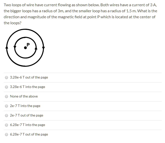SOLVED: Two loops of wire have current flowing as shown below: Both ...