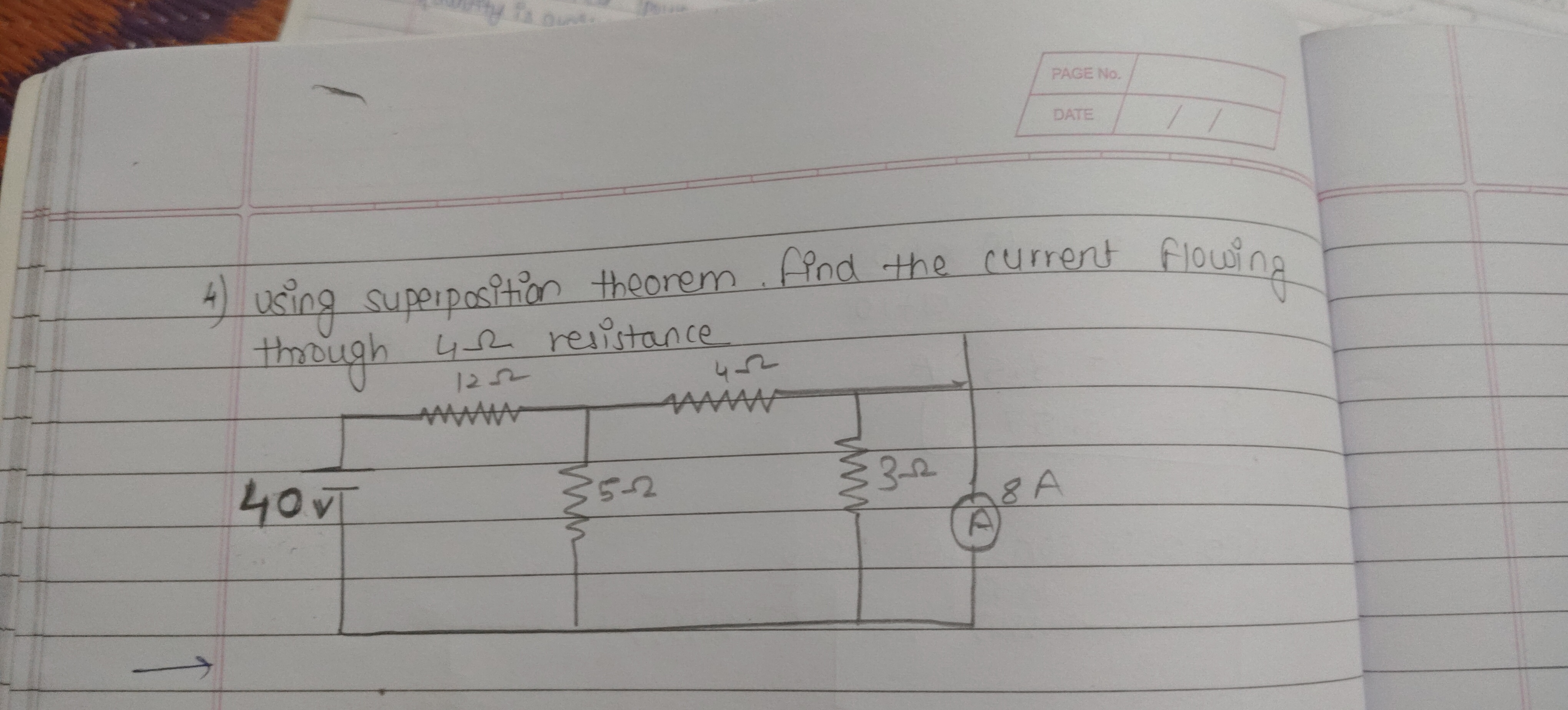 4 Using Superposition Theorem Find The Current Flowing Through Frac4