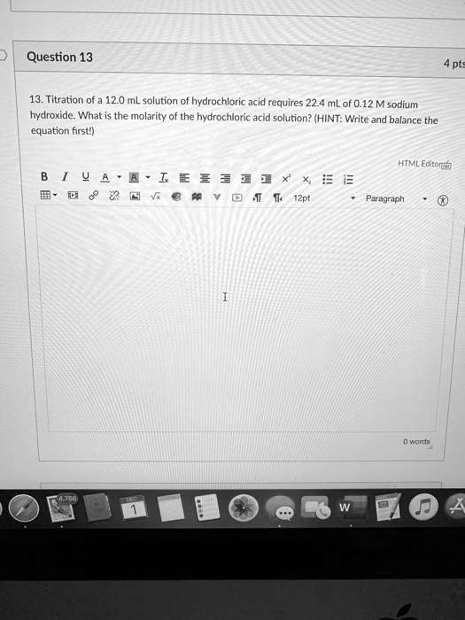 question 13 13 titration of 120 ml solution of hydrochloric acid ...
