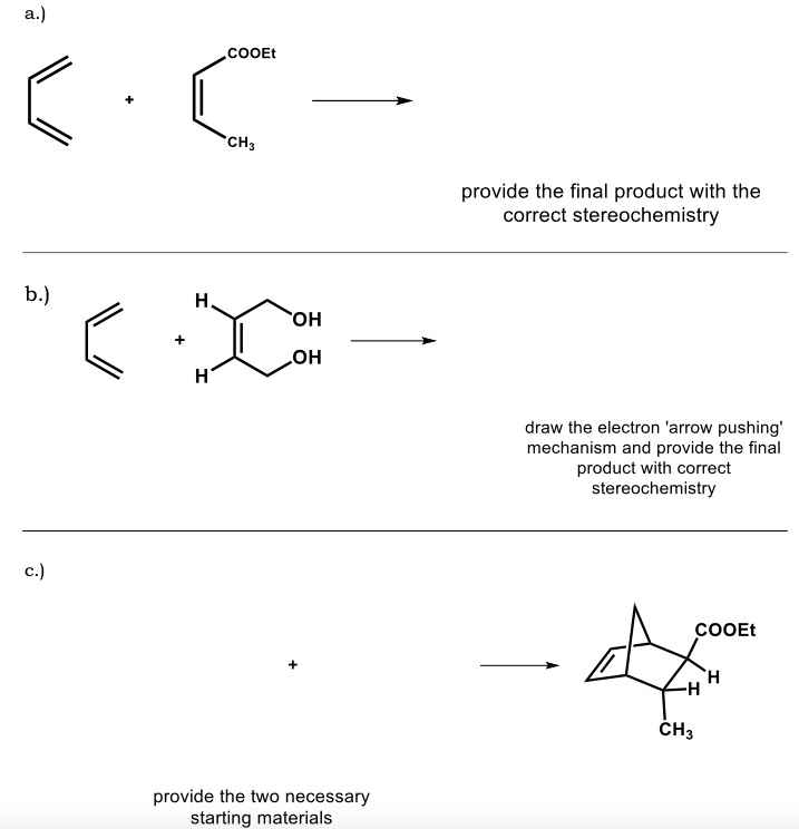cooet chz provide the final product with the correct stereochemistry b ...