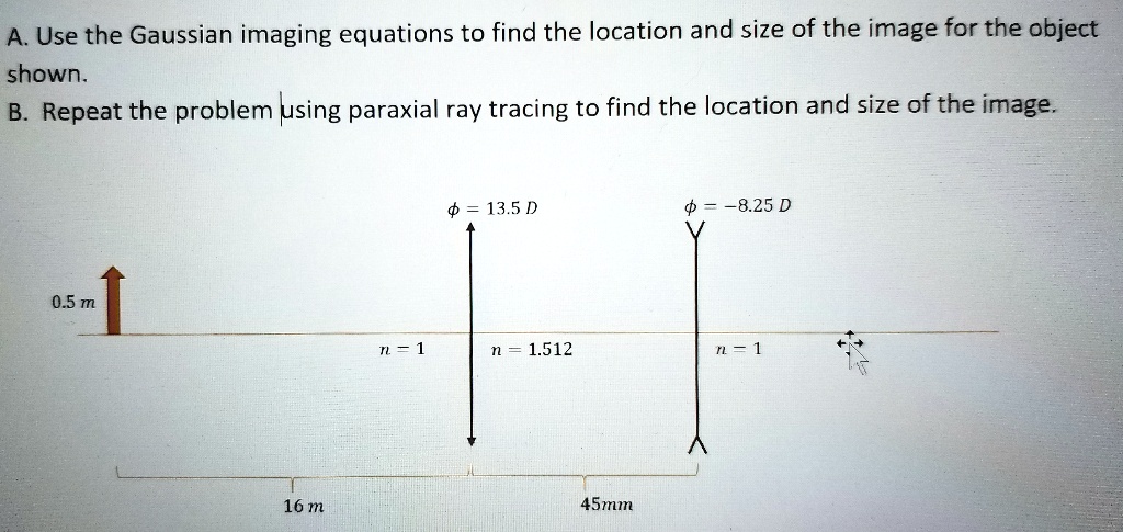 A. Use the Gaussian imaging equations to find the location and size of ...