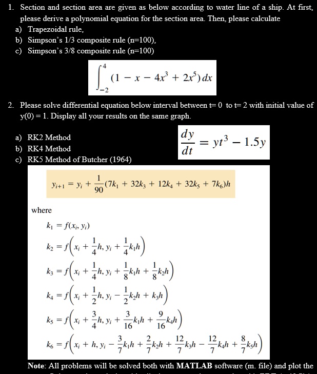 SOLVED: Section and section area are given as below according to water line of a ship. At first ...