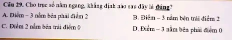Câu 29. Cho tr?c s? n?m ngang, kh?ng ??nh nào sau ?ây là ?úng? A. ?i?m ...