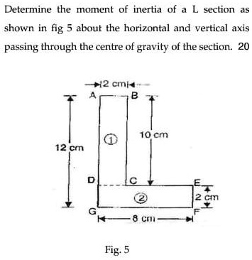 Determine the moment of inertia of an L section as shown in Fig. 5 ...