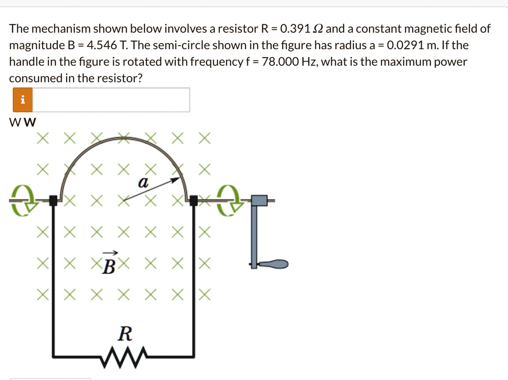 The mechanism shown below involves a resistor R = 0.391 Ωand a constant ...