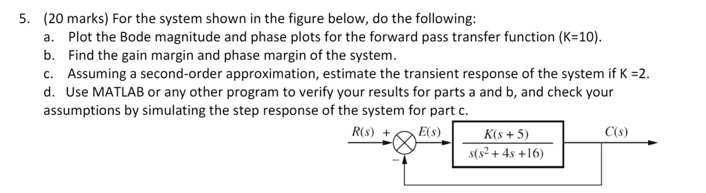 (20 marks) For the system shown in the figure below, do the following ...