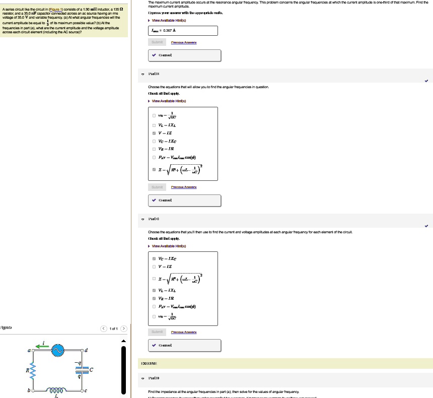 A series circuit like the circuit in (Figure 1) consists of a 1.90 all ...