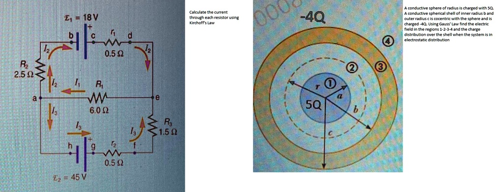 calculate the current through each resistor using kirchoffs law 4q a ...