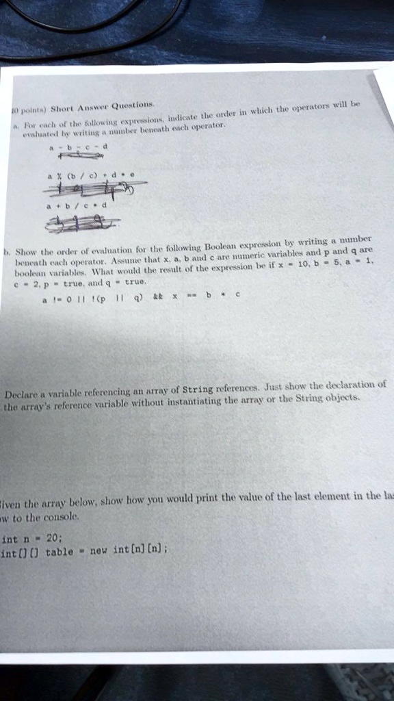 Video Solution 10 Points Short Answer Questions B C D A B C D Beneath Each