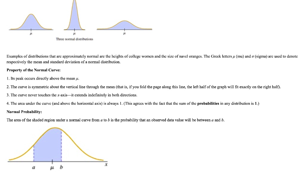 SOLVED:Thre nonmal distribulions Examples of distributions that arc ...