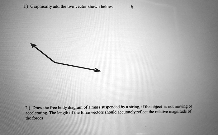 1.) Graphically add the two vector shown below. 2.) Draw the free body ... 1.) Graphically add the two vector shown below. 2.) Draw the free body ...