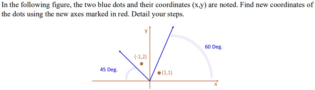 SOLVED:In the following figure, the two blue dots and their coordinates ...