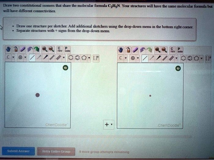 SOLVED: Draw two constitutional isomers that share the molecular ...