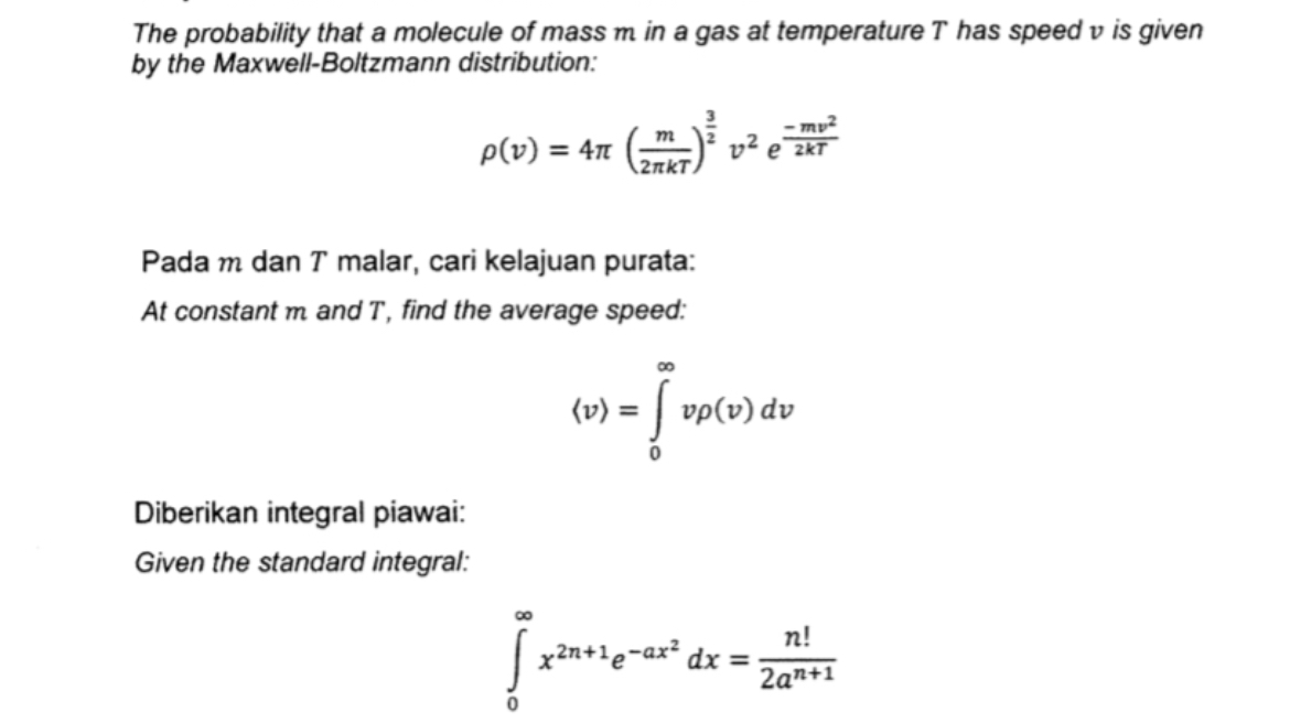 SOLVED: The probability that a molecule of mass m in a gas at ...
