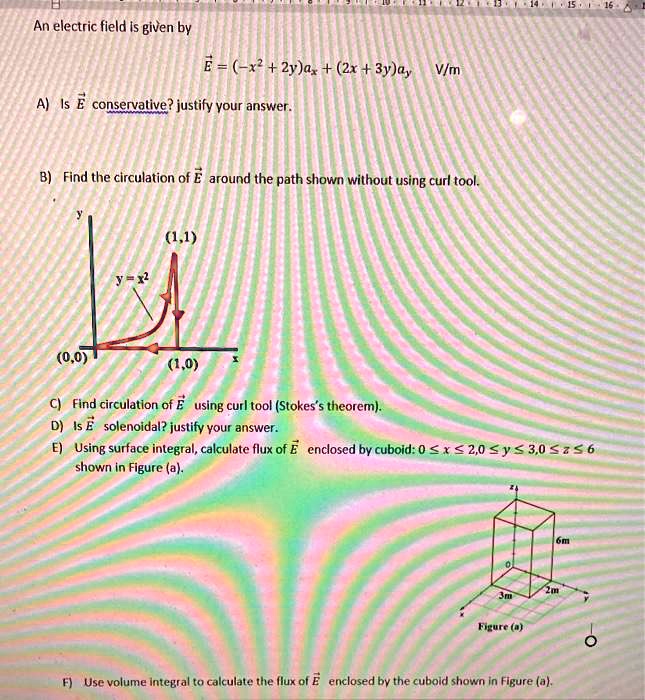 SOLVED: An electric field Is given by E = ( x? + ZyJa, + (2x + By)ay ...