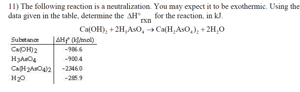 SOLVED: 11) The following reaction is a neutralization: You may expect ...