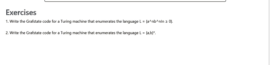 Solved Exercises 1 Write The Grafstate Code For Turing Machine That 8725