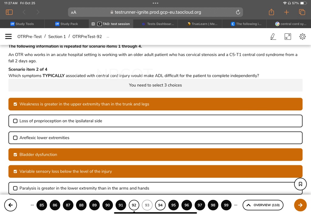 otrpre test section 1 otrpretest 92 the following information is ...