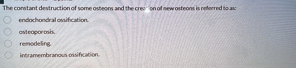 the constant destruction of some osteons and the creation of new ...