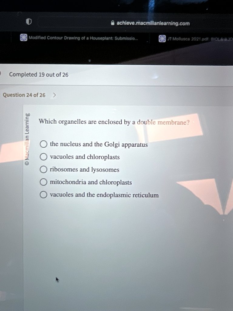 SOLVED: Which organelles are enclosed by a double membrane? the nucleus ...