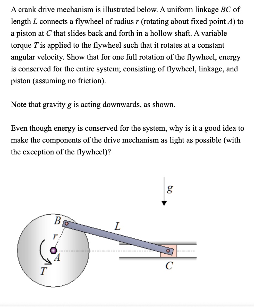 SOLVED: A crank drive mechanism is illustrated below. A uniform linkage ...
