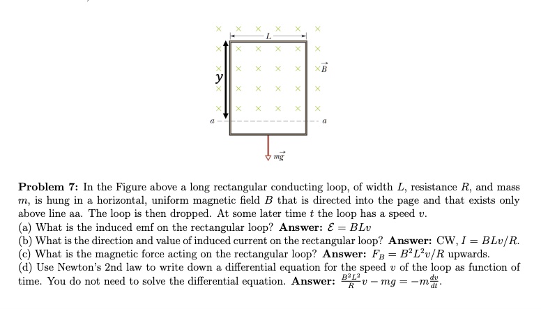problem 7 in the figure above long rectangular conducting loop of width ...