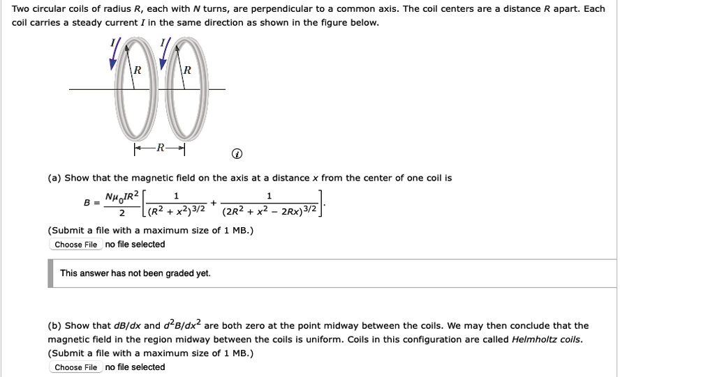 Two circular coils of radius R, each with N turns, are perpendicular to ...