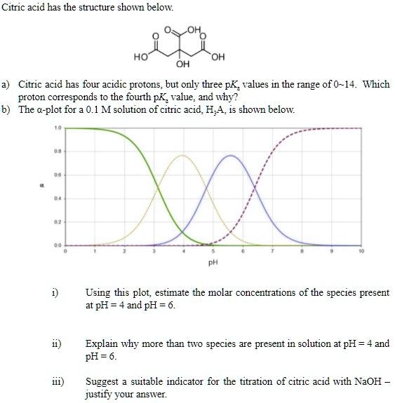 SOLVED: Citric acid has the structure shown below: HO OH OH Citric acid ...