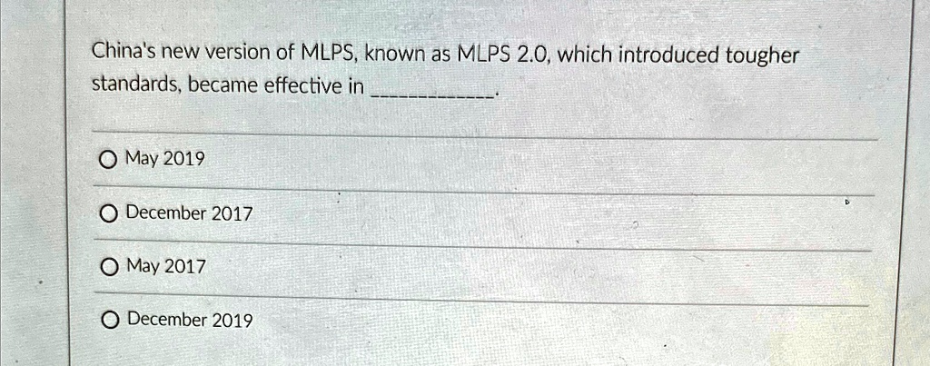 China's new version of MLPS, known as MLPS 2.0, which introduced ...