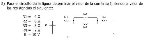 SOLVED: Para el circuito de la figura determinar el valor de la corriente I, siendo el valor de ...