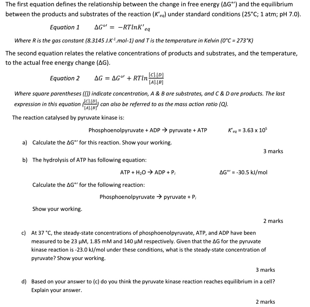 SOLVED: The first equation defines the relationship between the change ...