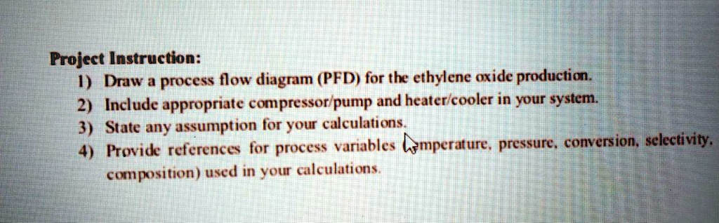 SOLVED: Project Instruction: Draw a process flow diagram (PFD) for the ...