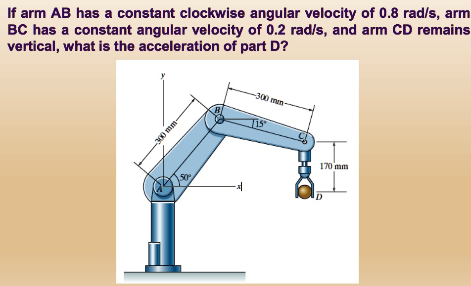 Solved If Arm Ab Has A Constant Clockwise Angular Velocity Of 0 8 Rad