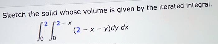 Volume is given by the iterated integral. Sketch the … - SolvedLib