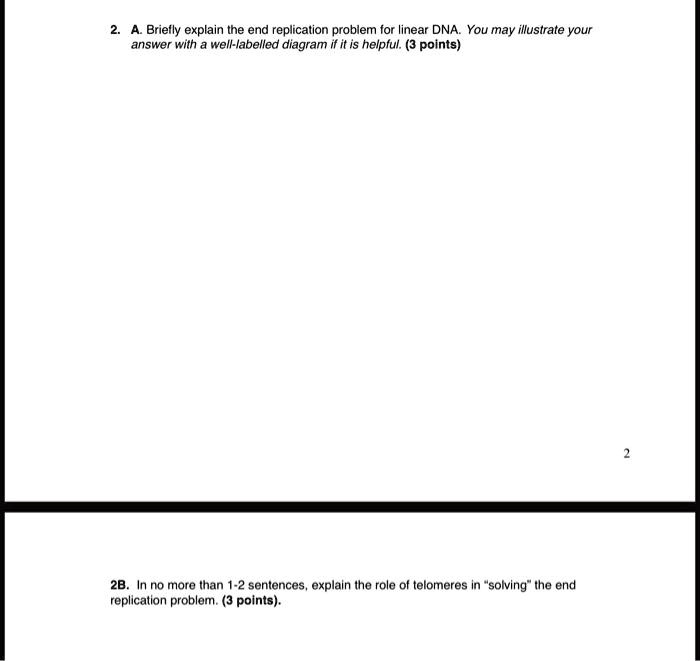 a brielly explain the end replication problem for iinear dna you may ...