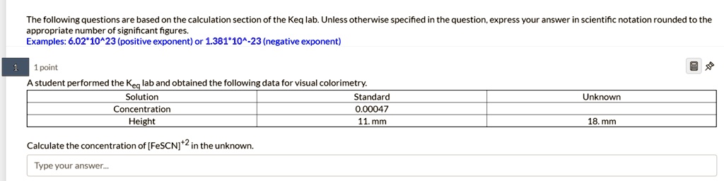 SOLVED:The following questions are based on the calculation section of ...