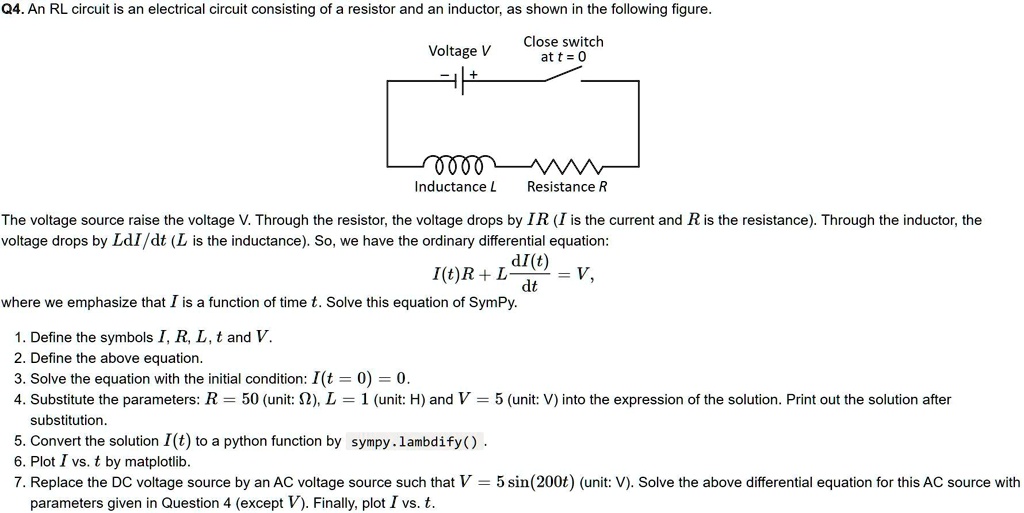 04 an rl circuit is an electrical circuit consisting of resistor and an inductor as shown in the ...