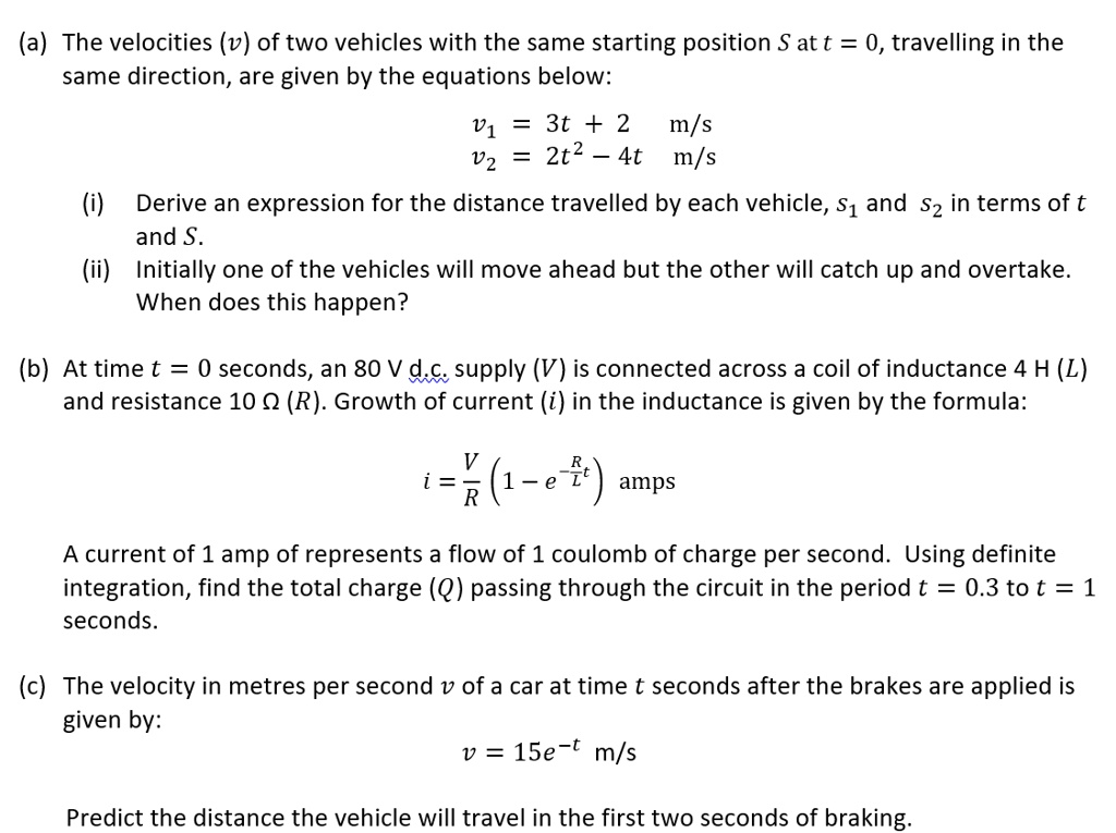 SOLVED: Using definite and indefinite integration, solve the problems ...