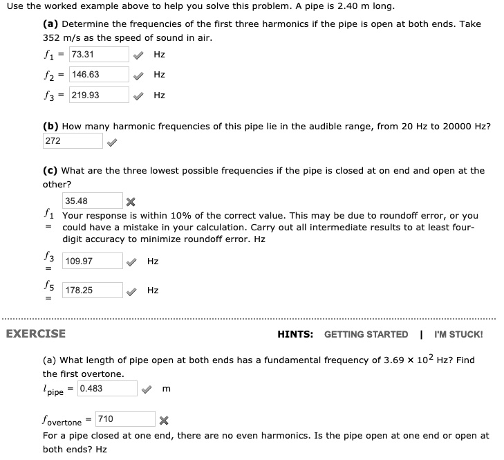 SOLVED: Use the worked example above to help you solve this problem pipe is 2.40 m long (a ...