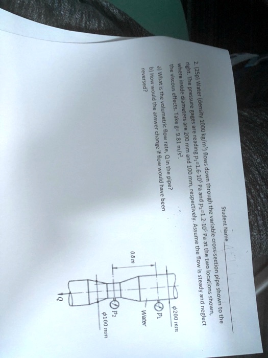 SOLVED: reversed? b) How would the answer change if flow would have been a)What is the ...
