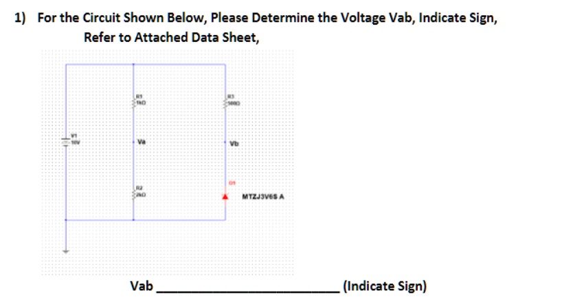 SOLVED: For the Circuit Shown Below, Please Determine the Voltage Vab ...