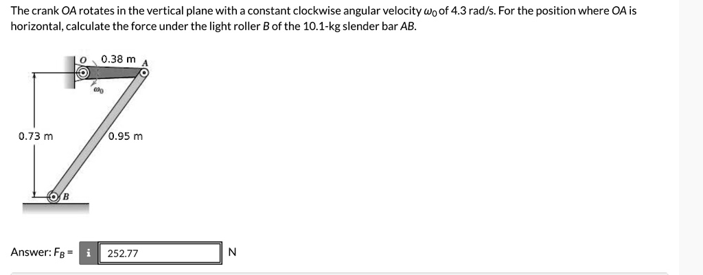 Solved The Crank Oa Rotates In The Vertical Plane With A Constant Clockwise Angular Velocity
