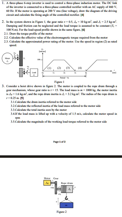 SOLVED: 1. A three-phase 6-step inverter is used to control a three ...