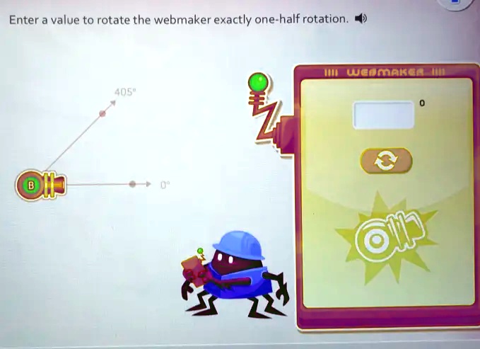 enter a value to rotate the webmaker exactly one half rotation e ucumekc 405 b j 72056