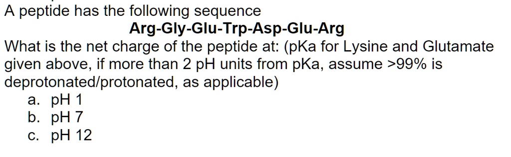 a peptide has the following sequence arg gly glu trp asp glu arg what ...