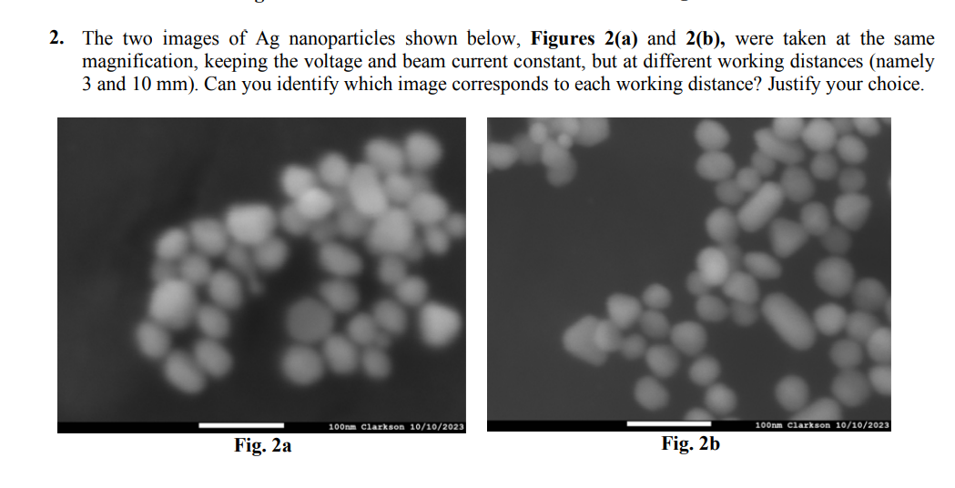 SOLVED: 2. The two images of Ag nanoparticles shown below, Figures 2(a ...