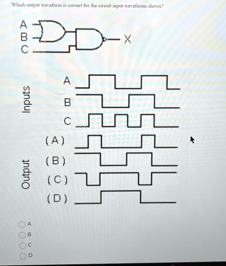 Which Output Waveform Is Correct For The Circuit Input Waveforms Shown