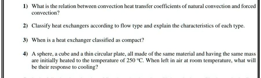Solved What Is The Relation Between Convection Heat Transfer