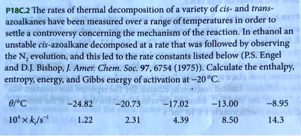 P18C.2 The rates of thermal decomposition of a variety of...